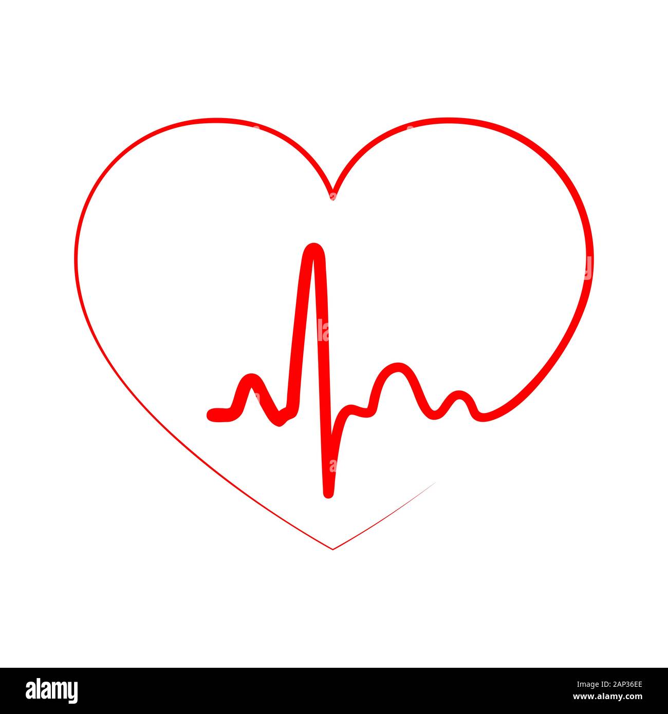 Icône de cœur rouge signe avec heartbeat. Vector illustration. Coeur ...