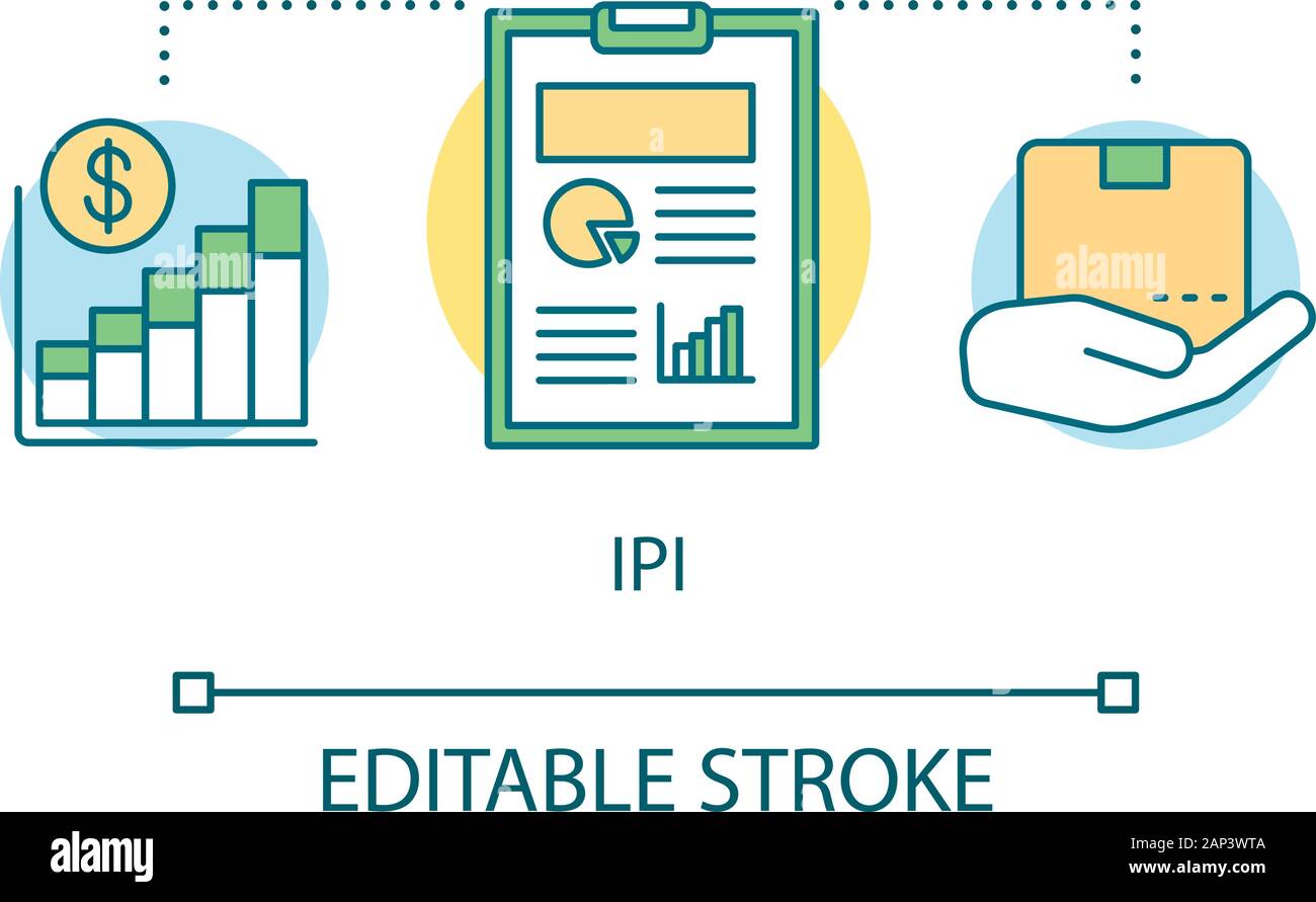 Concept de l'IPI. Indice de la production industrielle idée fine ligne ...
