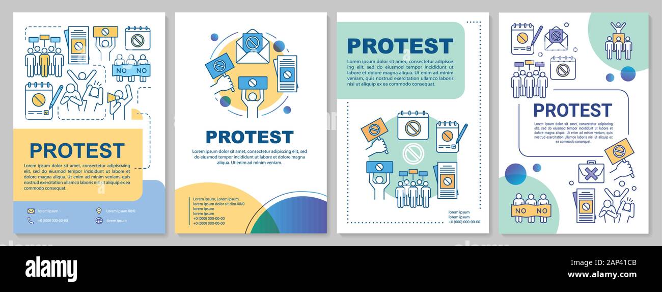 La protestation sociale mise en page Modèle de brochure. Démonstration ...