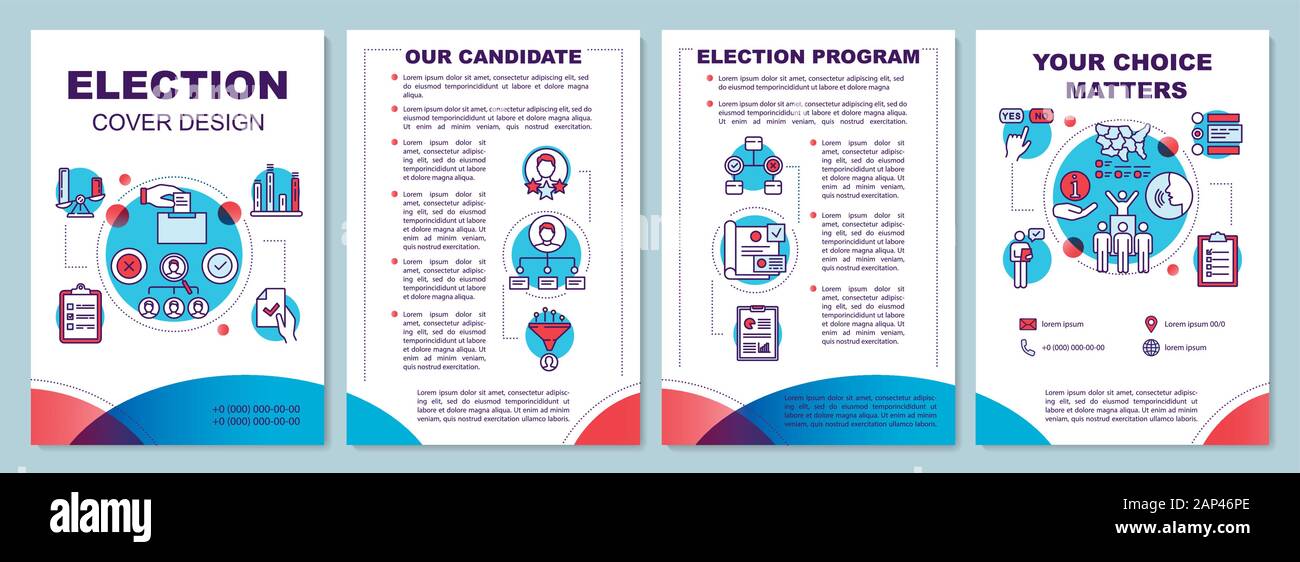 Modèle de brochure électorale mise en page. Candidat et programme de ...