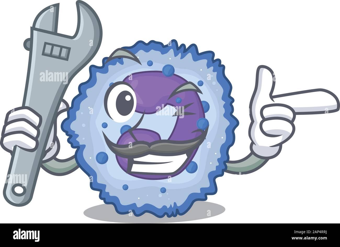 Motif personnage de dessin animé de cellules basophiles Smart Mechanic ...