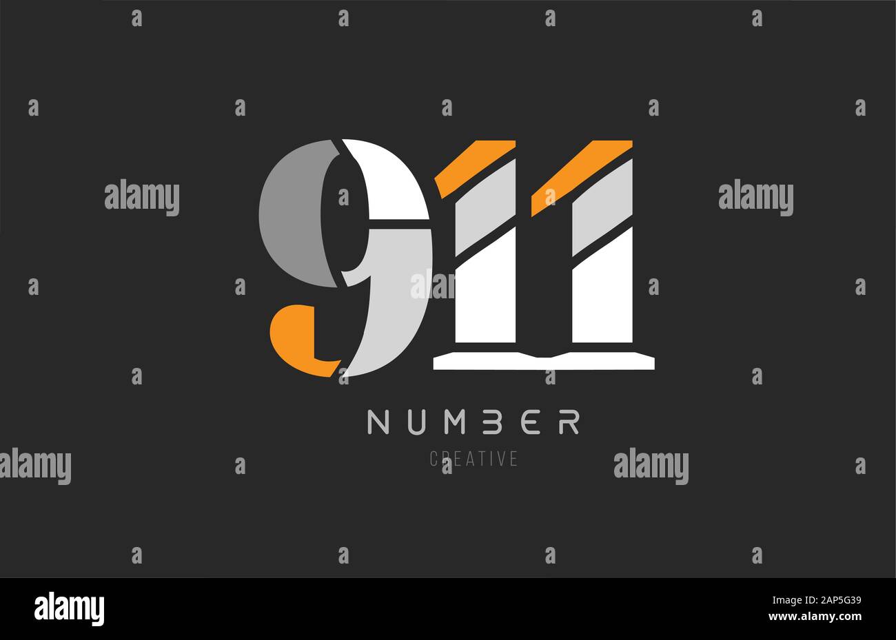 911 pour le logo de la société dans la conception de l'icône orange ...