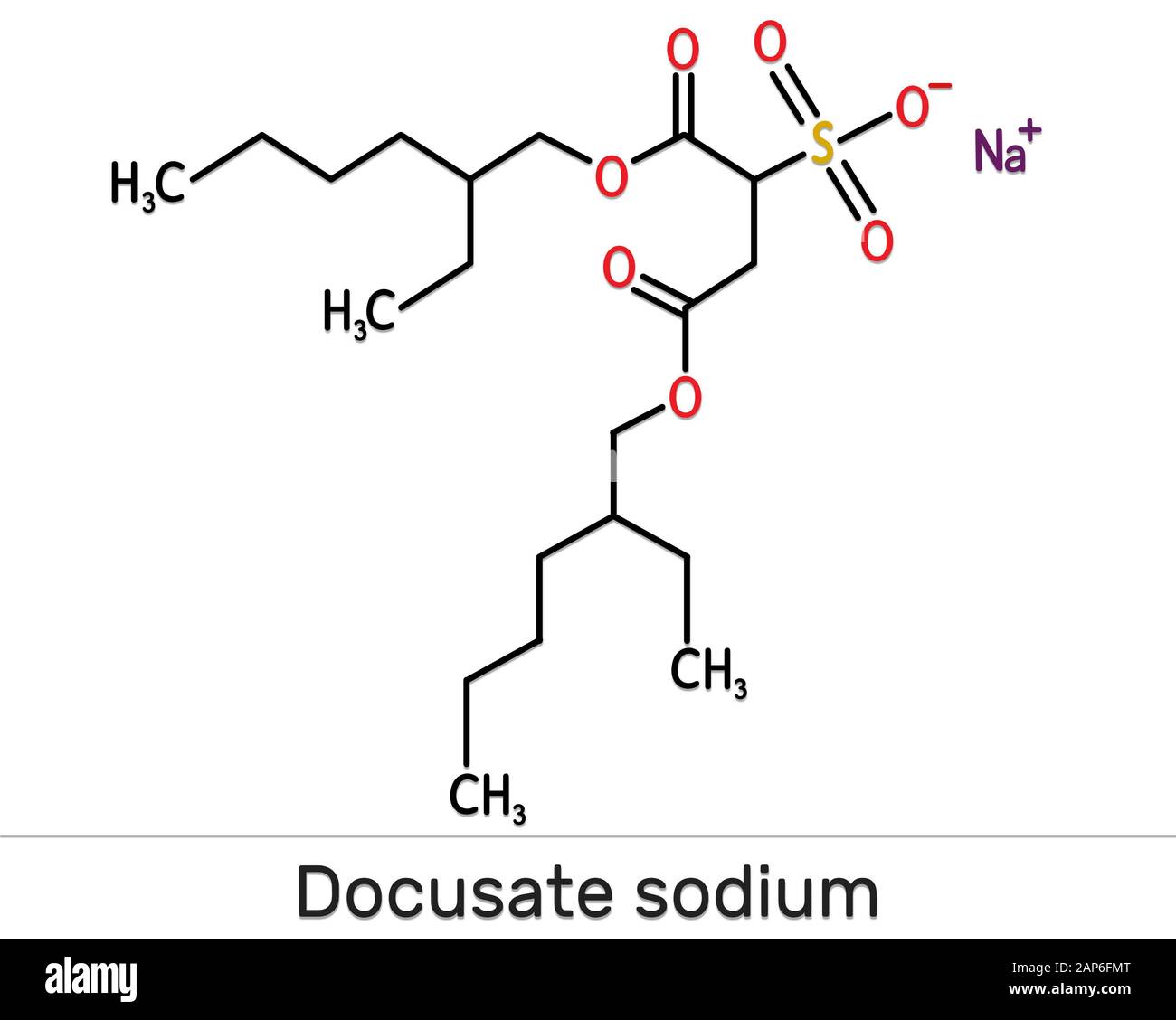 Docusate, dioctyl sulfosuccinate, docusate sodique, C20H37NaO7S ...