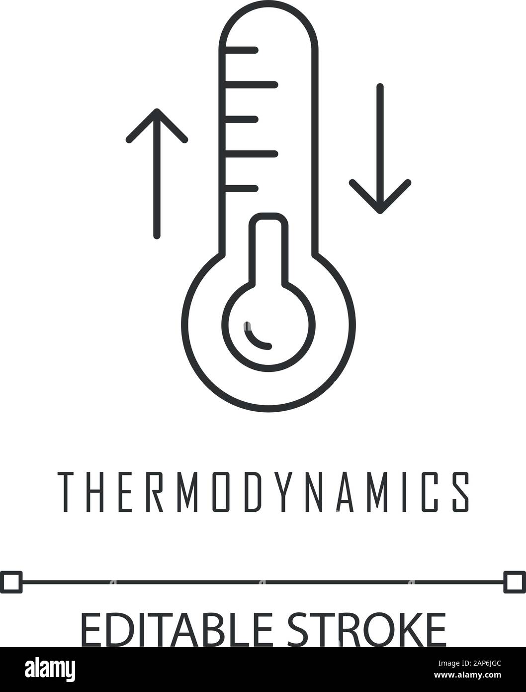 Icône linéaire thermodynamique. Les variations de température. Effets ...