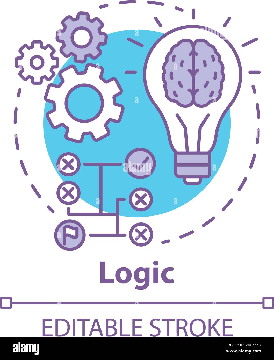 Concept logique icône. Processus de réflexion fine ligne illustration ...