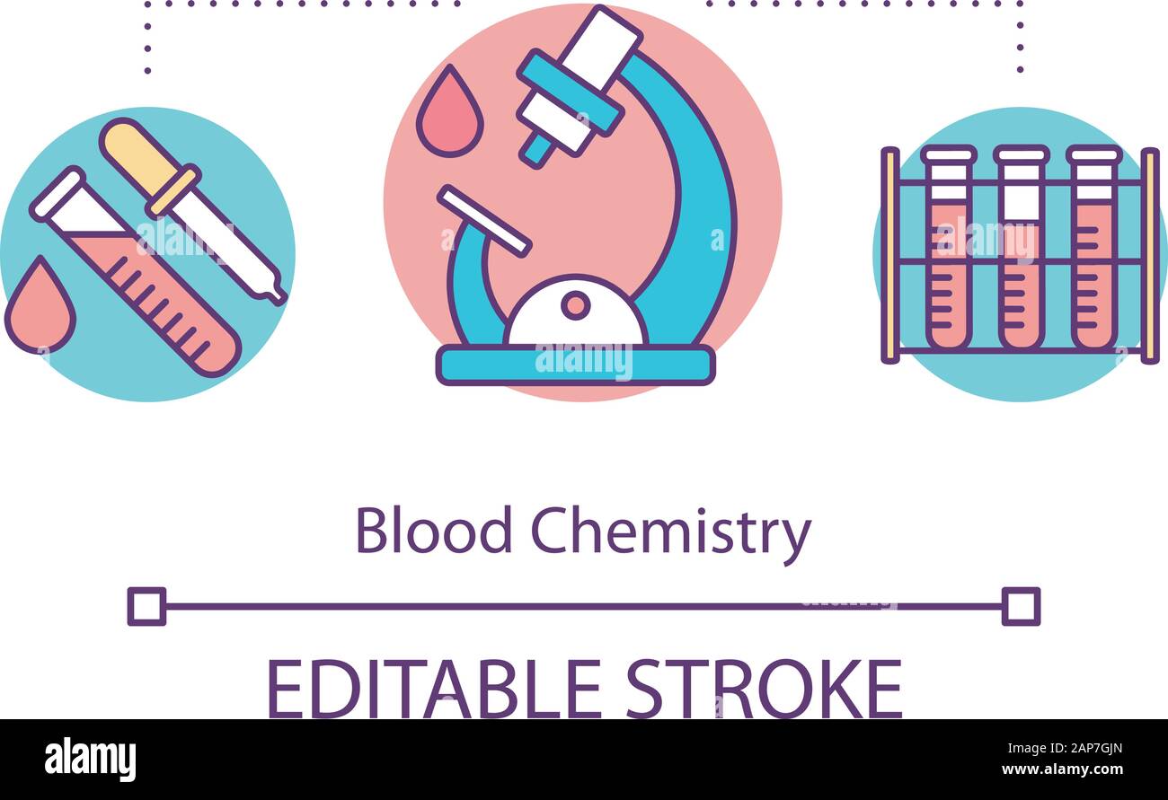 Concept de la chimie du sang. La biochimie clinique. Lab recherche ...