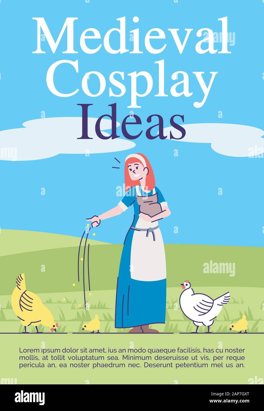 Modèle de brochure idées cosplay médiévale. Masquerade flyer, dépliant ...