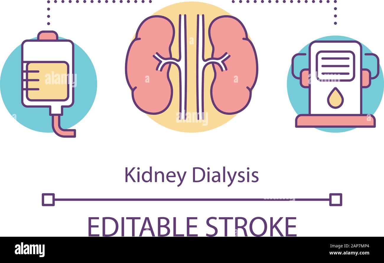 Concept de dialyse rénale icône. L'hémodialyse. Un traitement médical ...