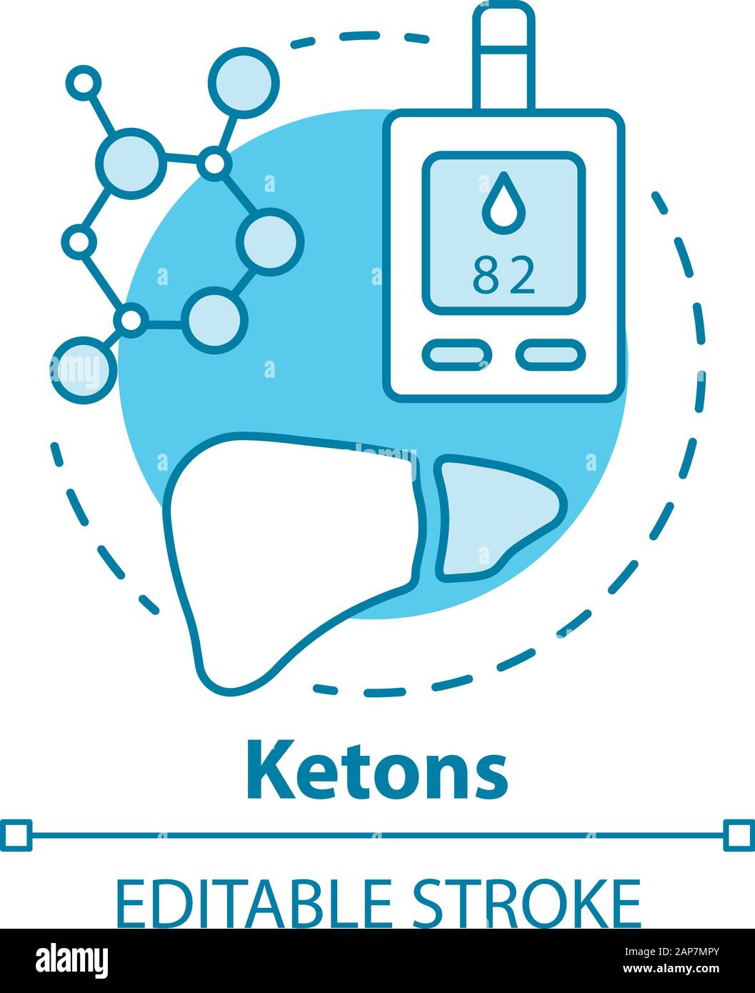 Ketons concept icône. Régime céto idée fine ligne illustration. Des ...