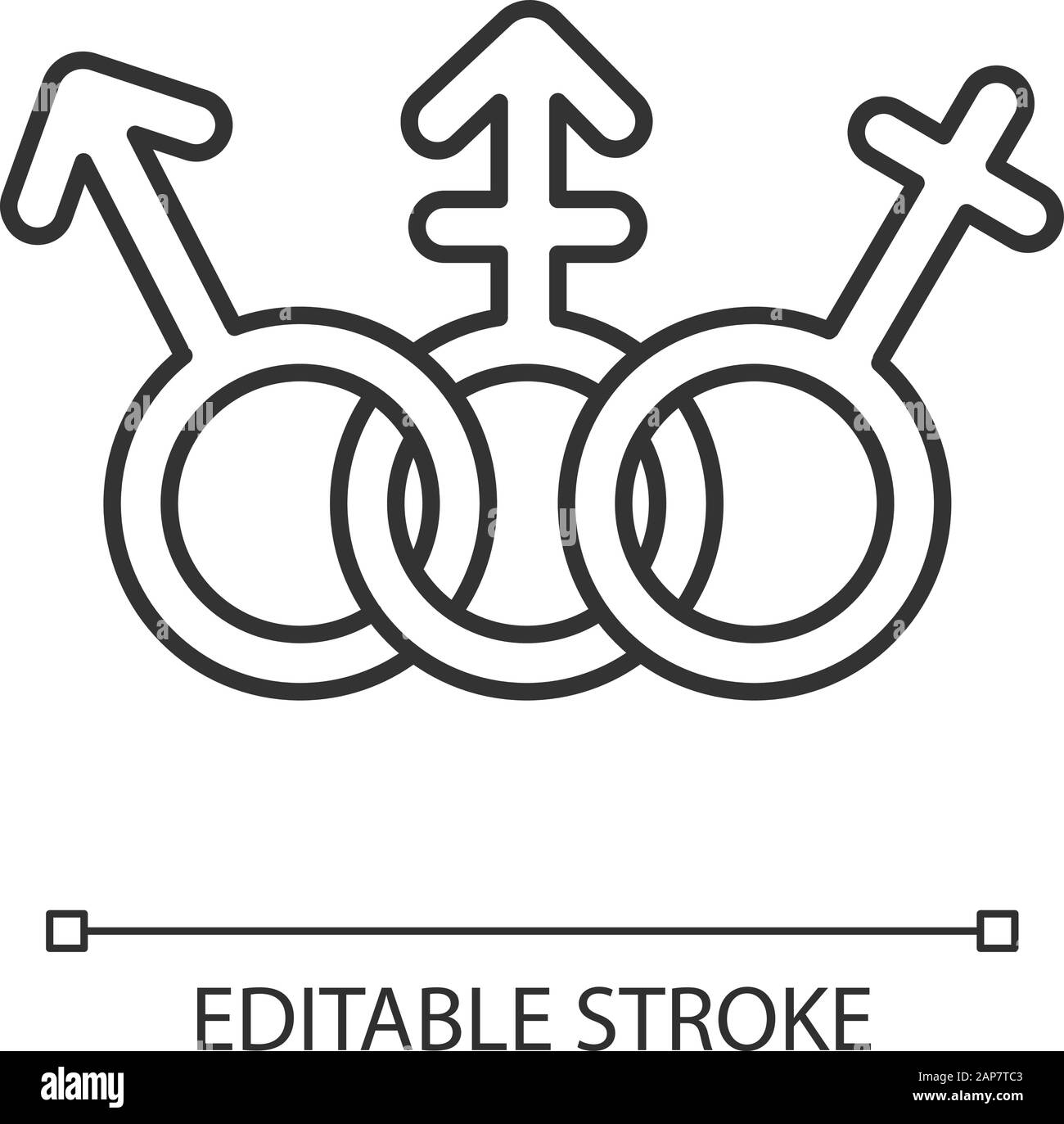 Icône linéaire égalité des personnes transgenres. Femmes, droits des ...