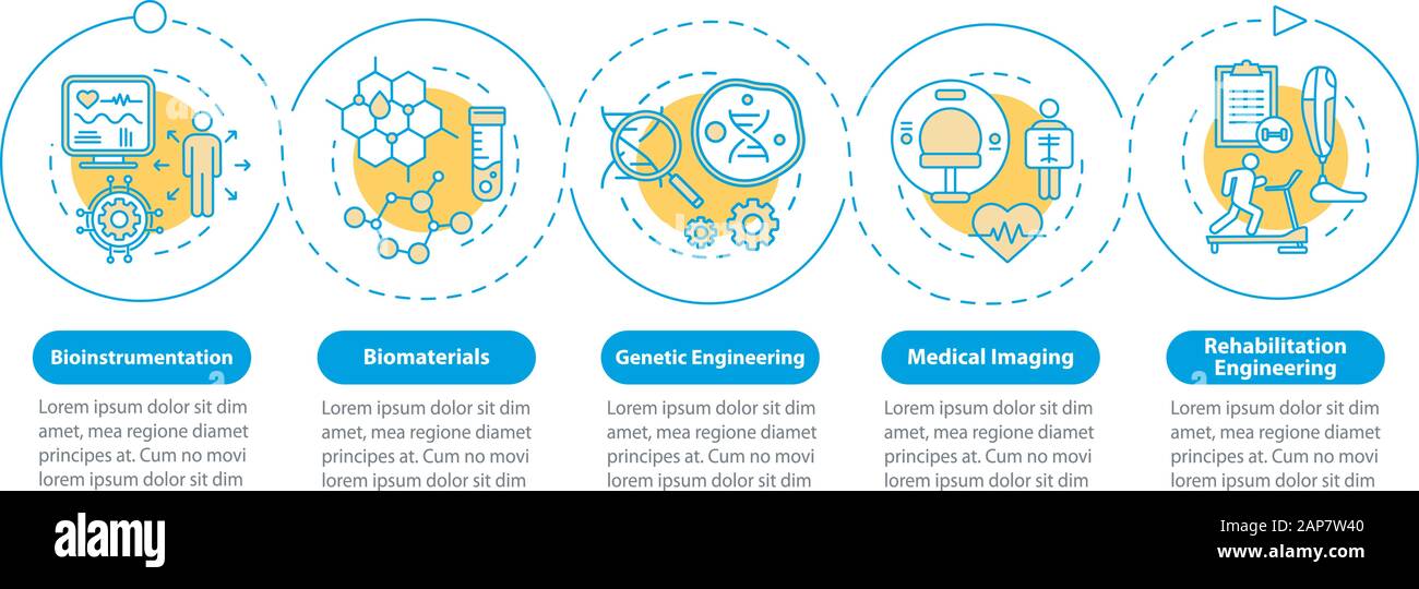 Modèle d'infographie vectoriel de bioingénierie. Éléments de conception ...
