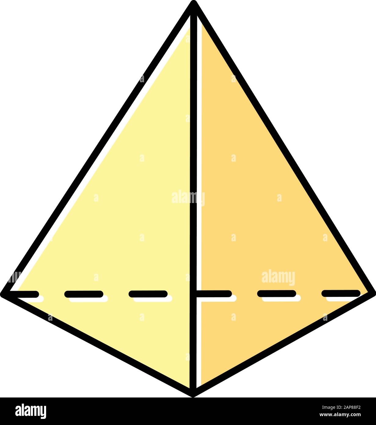 Icône de couleur de prisme. Figure dimensionnelle géométrique. Pyramide ...