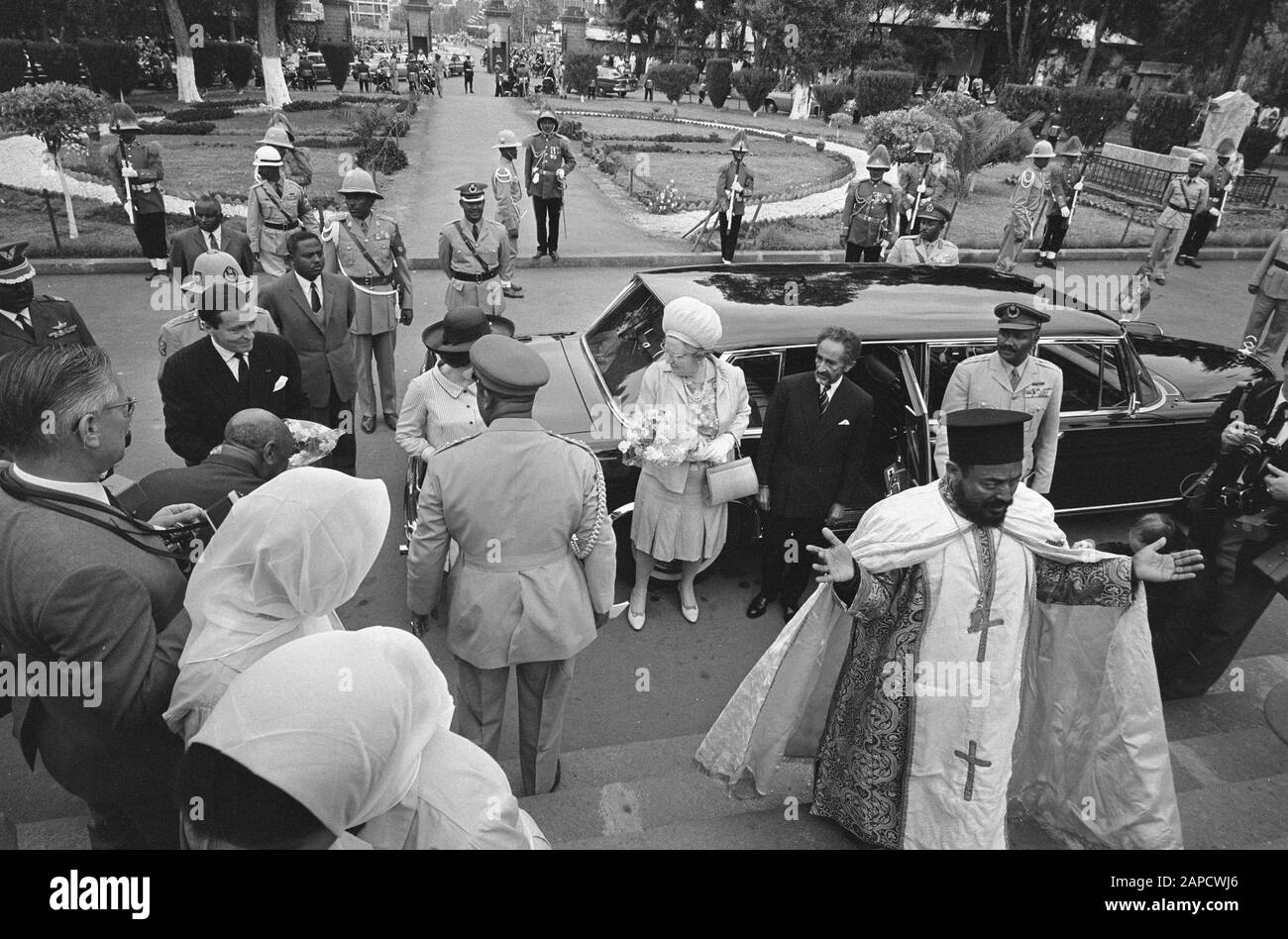 Haile Selassie et la famille royale néerlandaise (Juliana, Beatrix ...