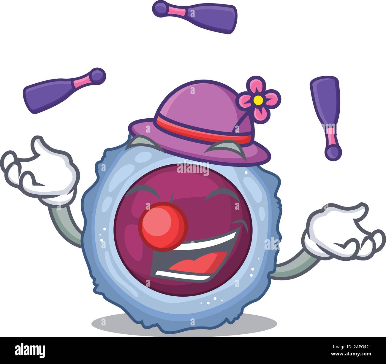 Conception de personnage de dessin animé de cellules de lymphocytes ...