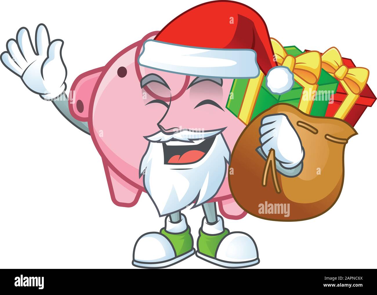 Santa piggy banque dessin de personnage de dessin de dessin de dessin ...