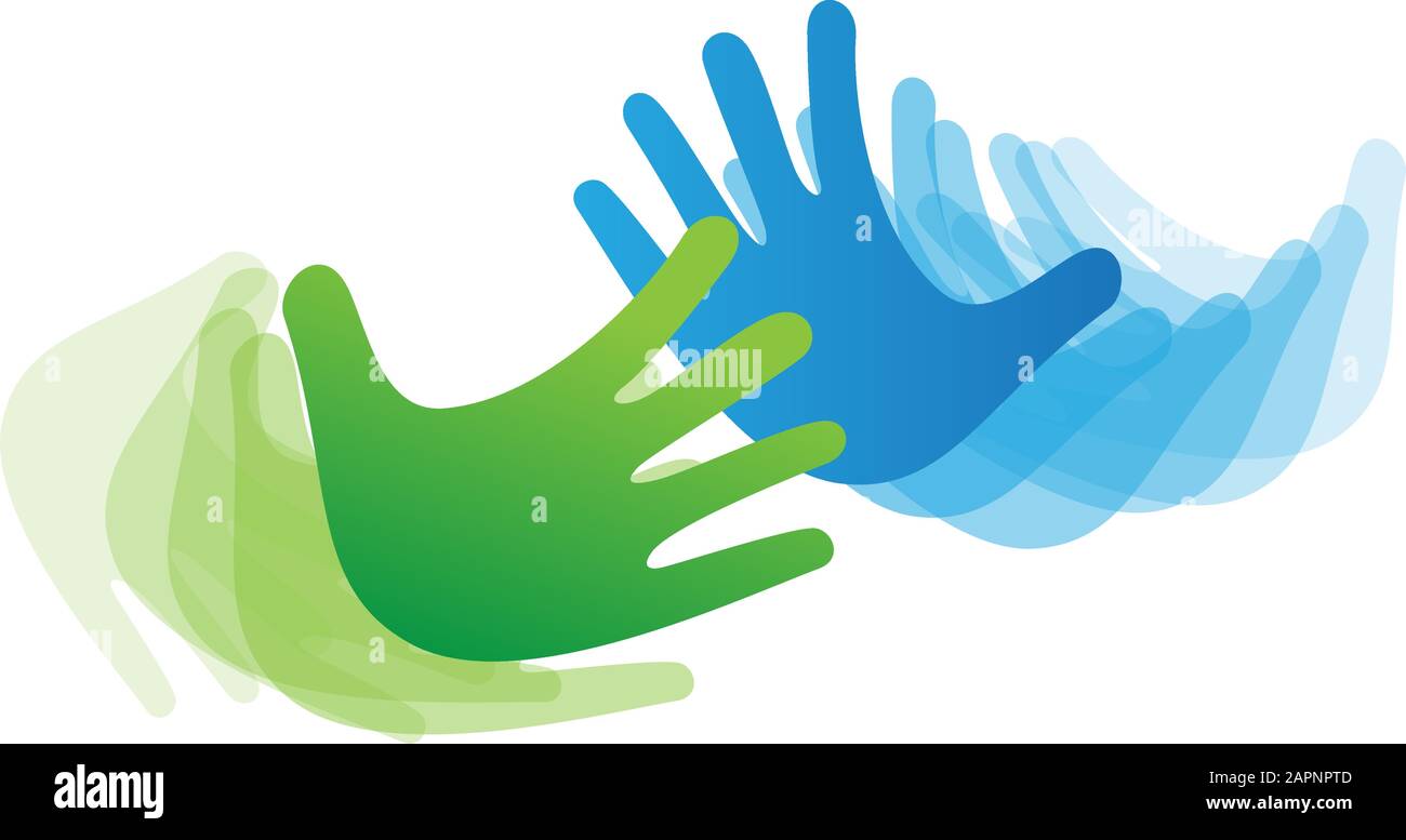 Concept de signe vectoriel de solidarité, contact des mains Image ...