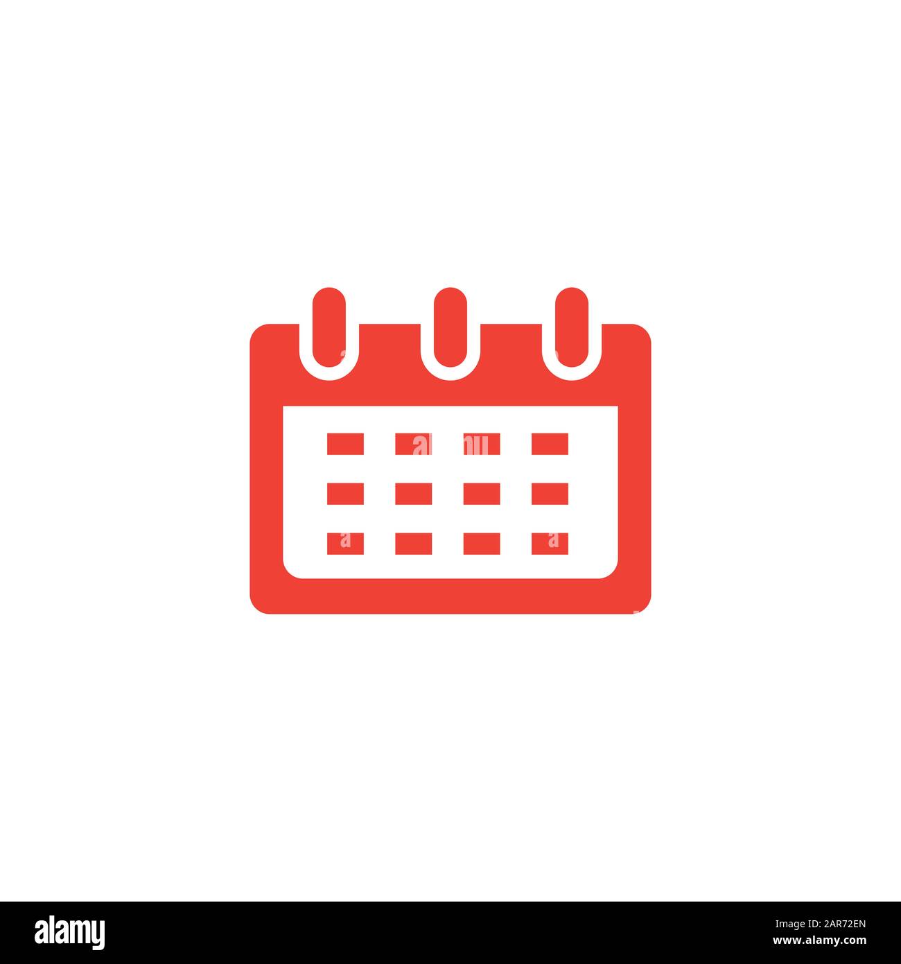 Icône Rouge Du Calendrier Sur Fond Blanc. Illustration Vectorielle De ...