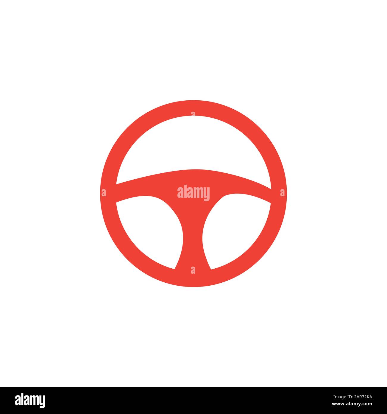 Icône Rouge Volant De Voiture Sur Fond Blanc. Illustration Vectorielle ...