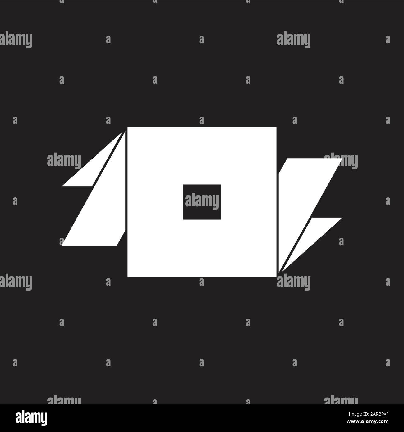 logo carré géométrique à plat en 3 dimensions vectoriel Image ...