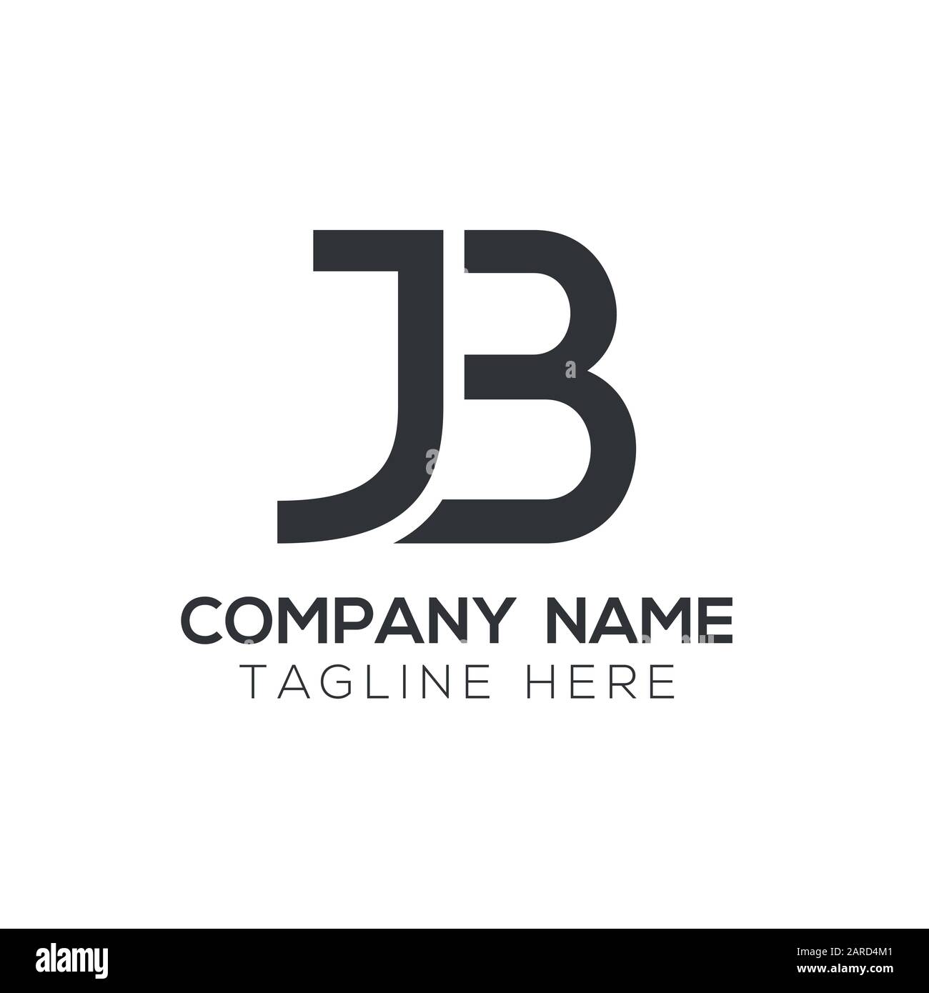 Modèle vectoriel de conception de logo lettre JB. Illustration ...