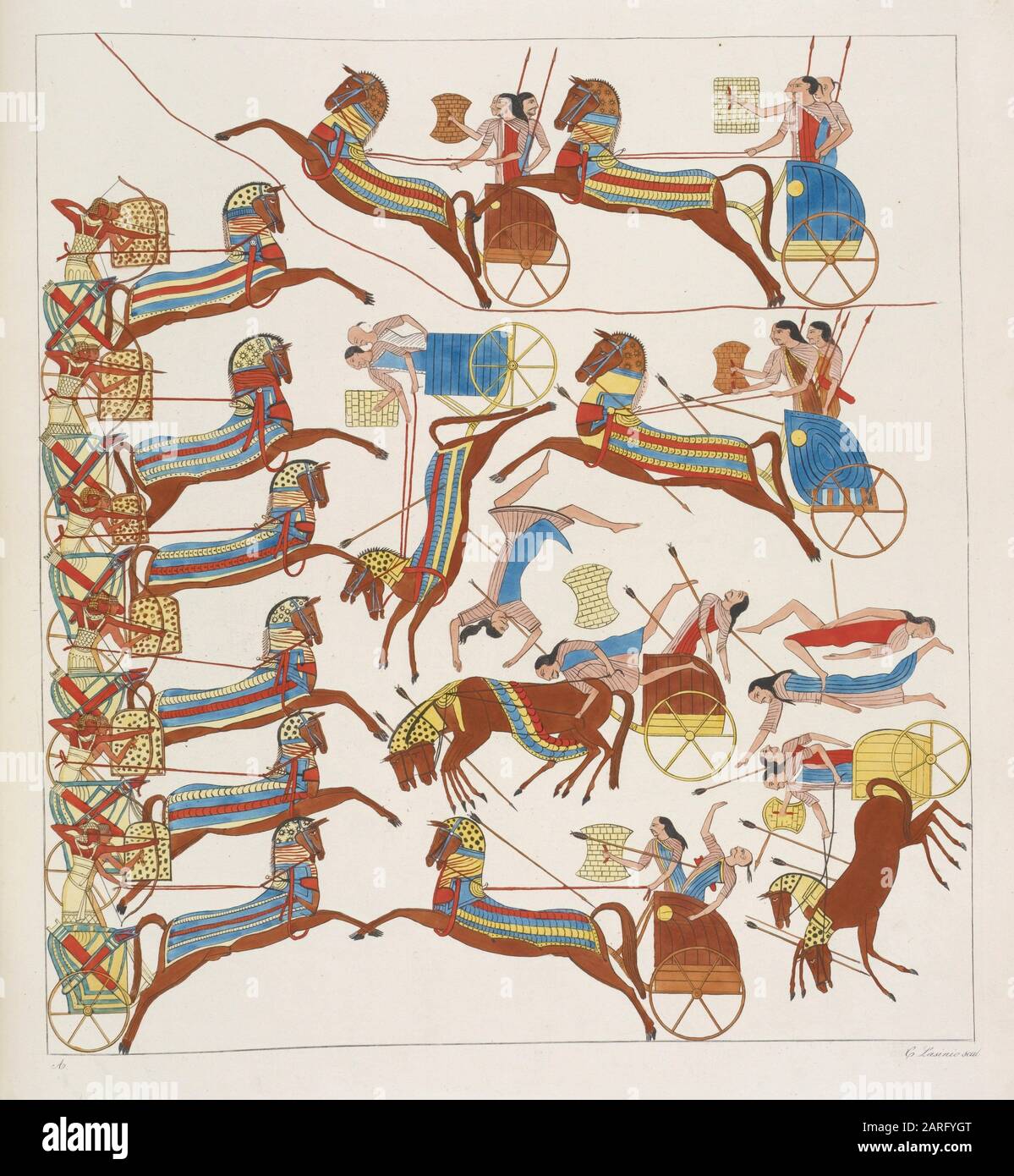 Bataille de chars. Suivi et fin du grand thème figuratif dans le mur ...