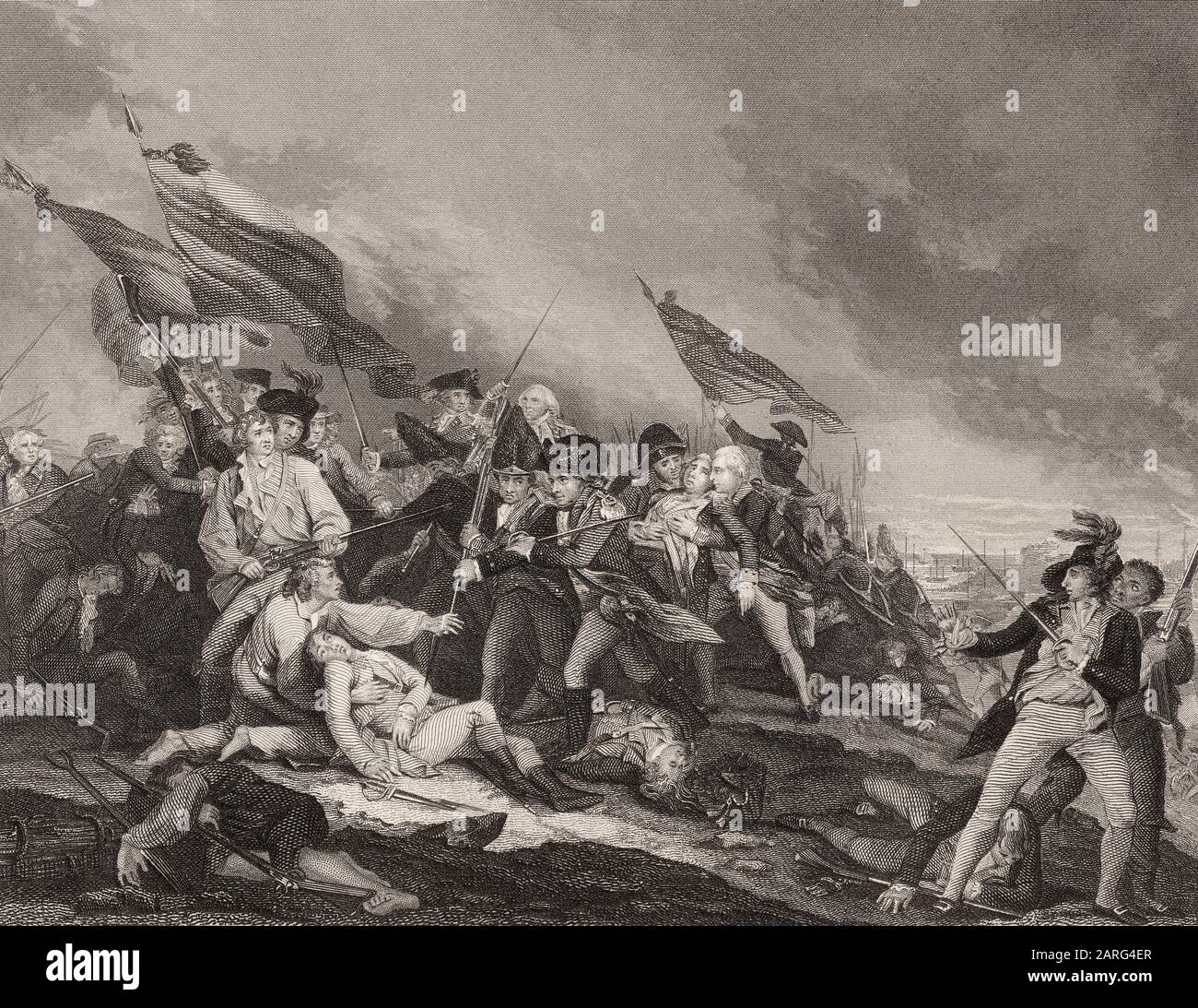 Muerte del general warren en la batalla de bunker hill Banque de ...