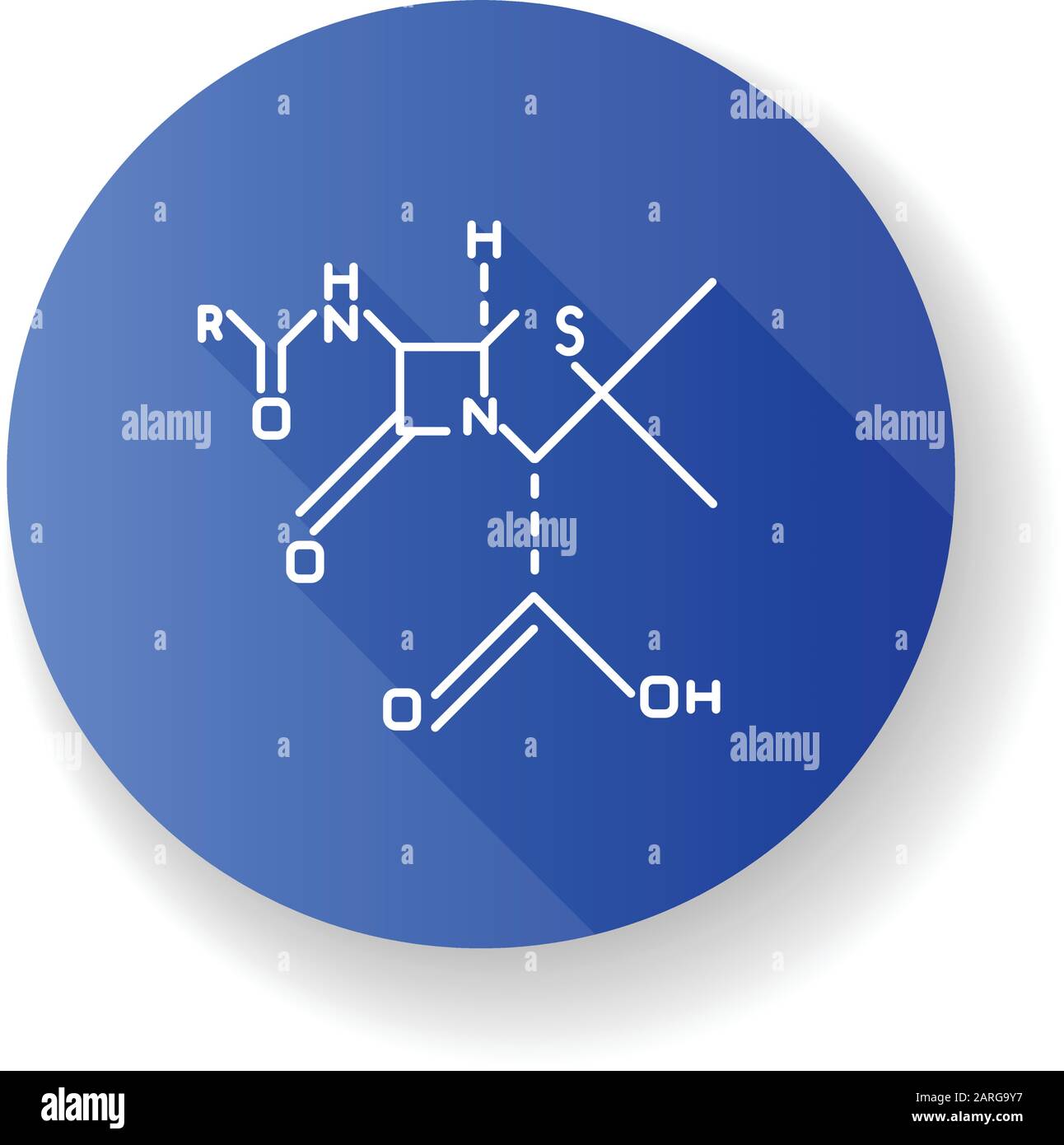 Formule moléculaire chimique bleu plate design icône de glyphe d'ombre ...