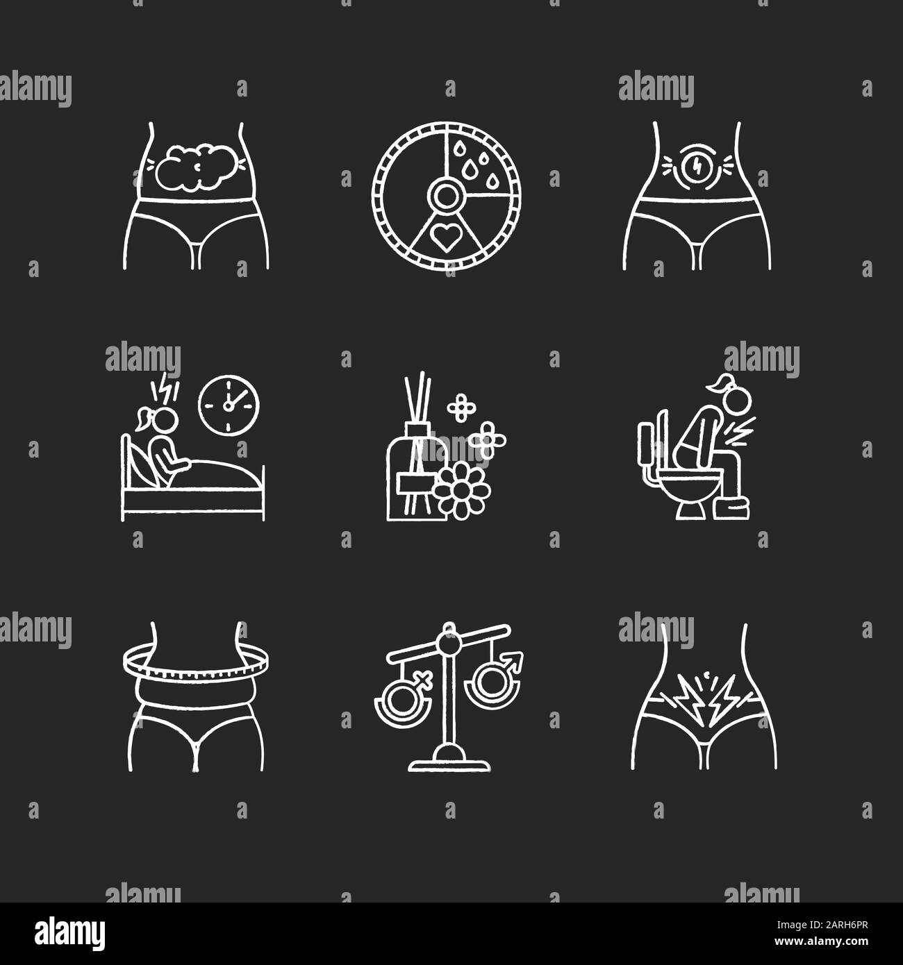 Menstrual cycle drawing Banque d'images noir et blanc - Alamy