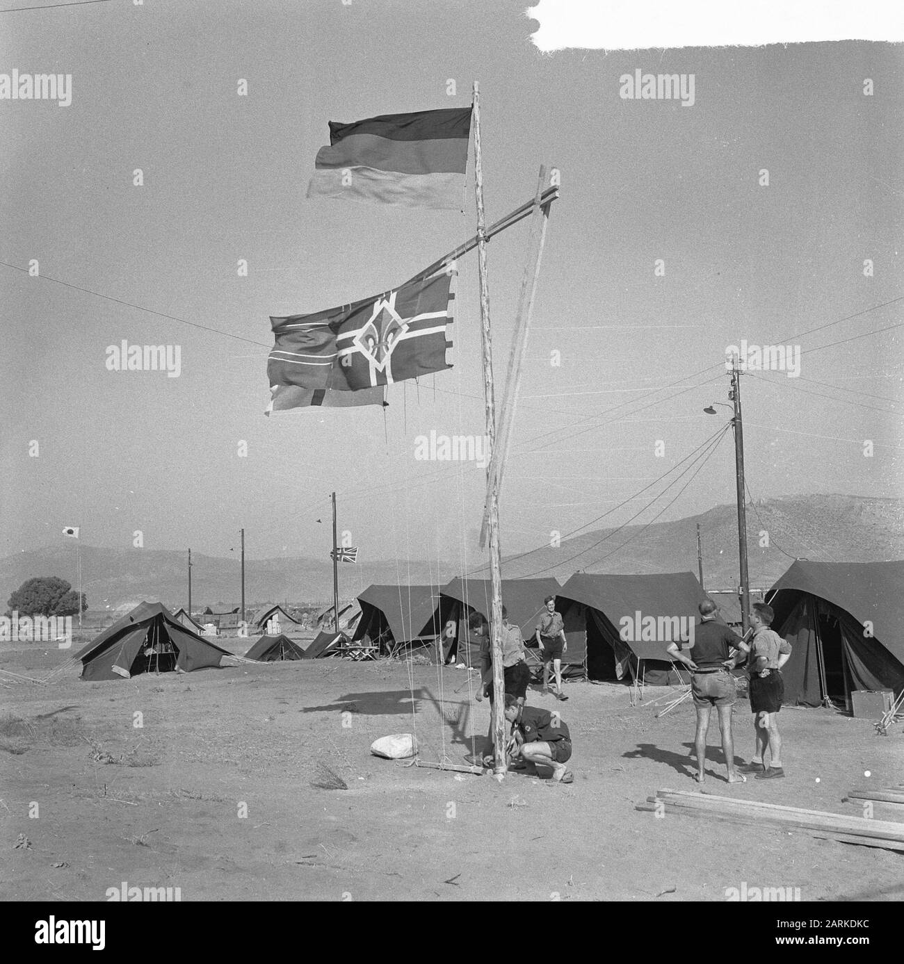 Camp de jamboree Banque d'images noir et blanc - Alamy