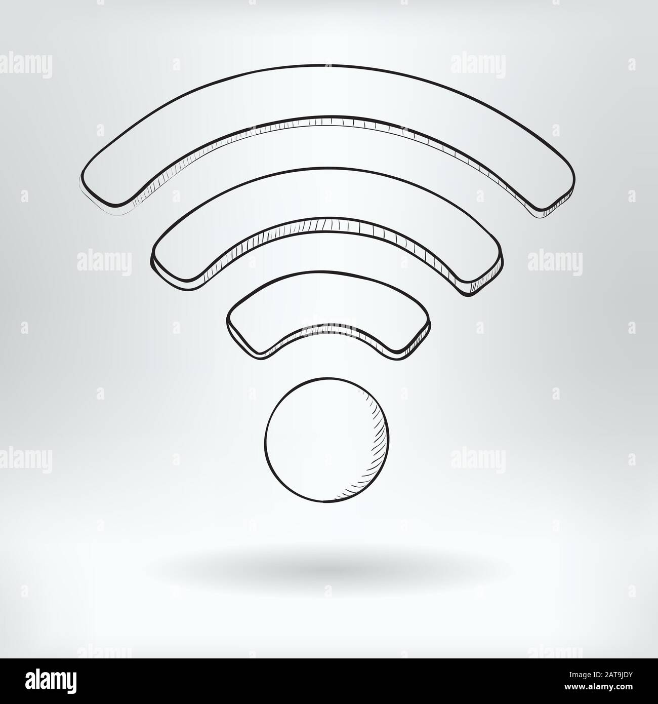 Caricature symbole de Wi-Fi - Internet concept - dessin esquisse ...