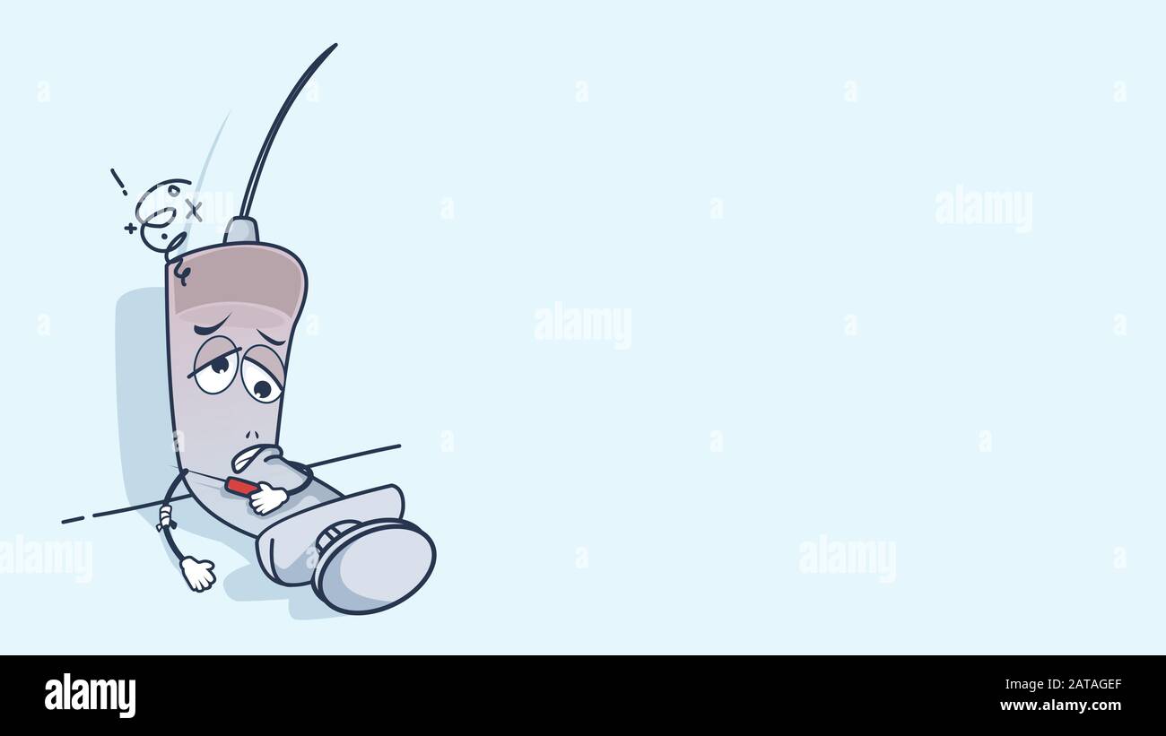 Ivre trop de drogue seringue injectée Cartoon yeux ivres illustration ...