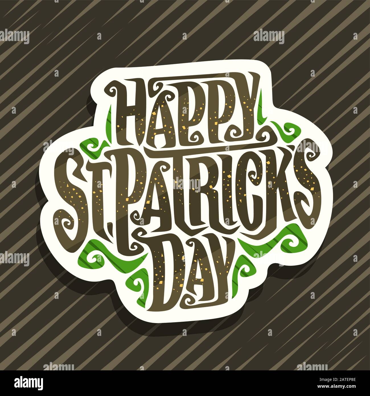 Logo vectoriel pour la Saint-Patrick, écusson décoratif en papier ...