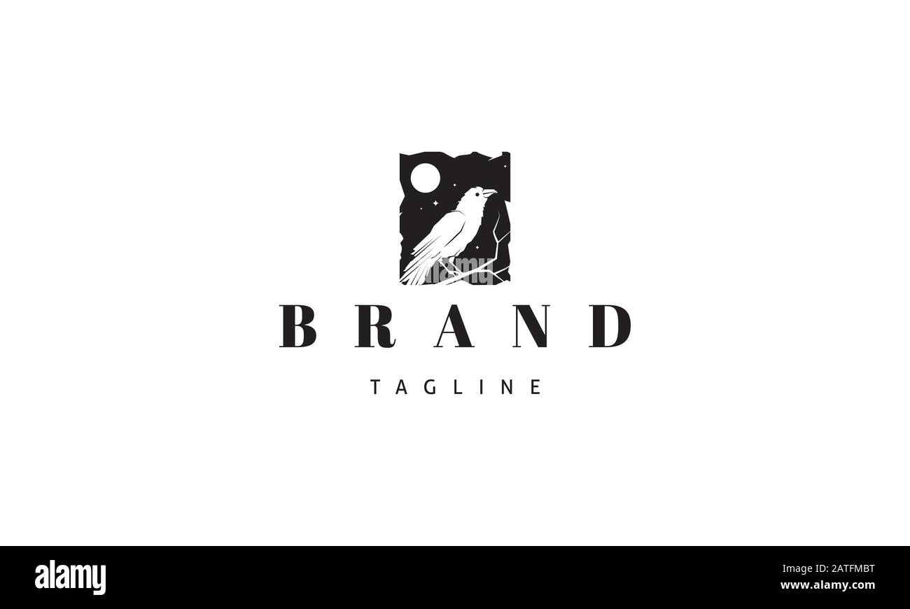 Corbeau sur un arbre Banque d'images vectorielles - Alamy