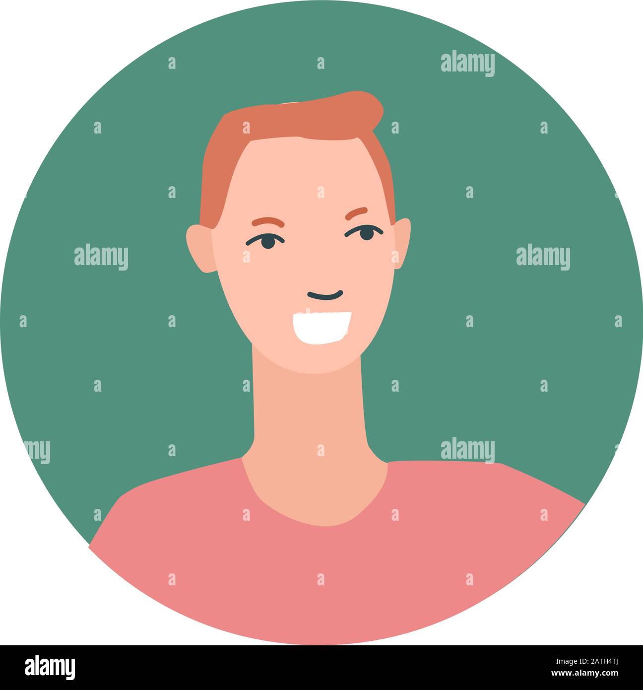 Cercle coloré sur le visage d'un homme dans un style plat. Icône de ...