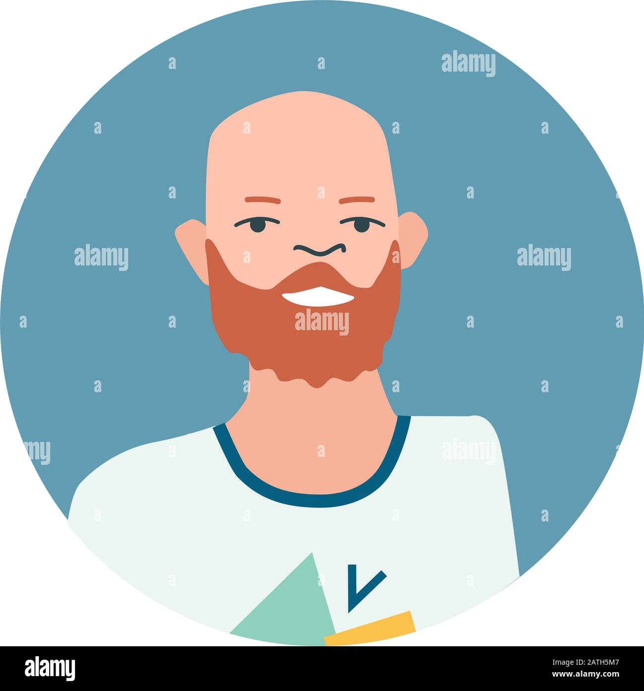 Cercle coloré sur le visage d'un homme dans un style plat. Icône de ...