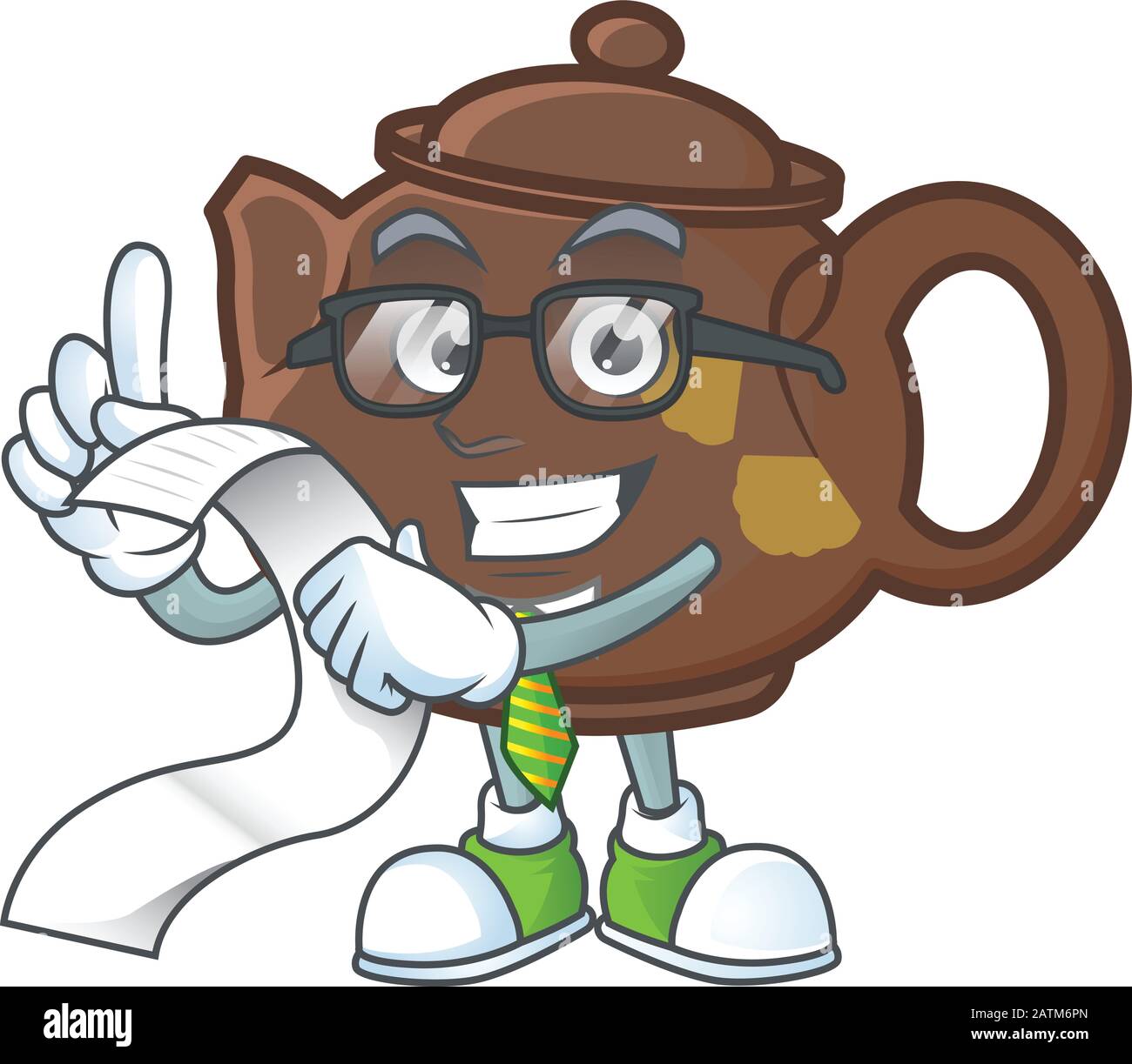 Un drôle de personnage de dessin animé de théière avec un menu Image ...