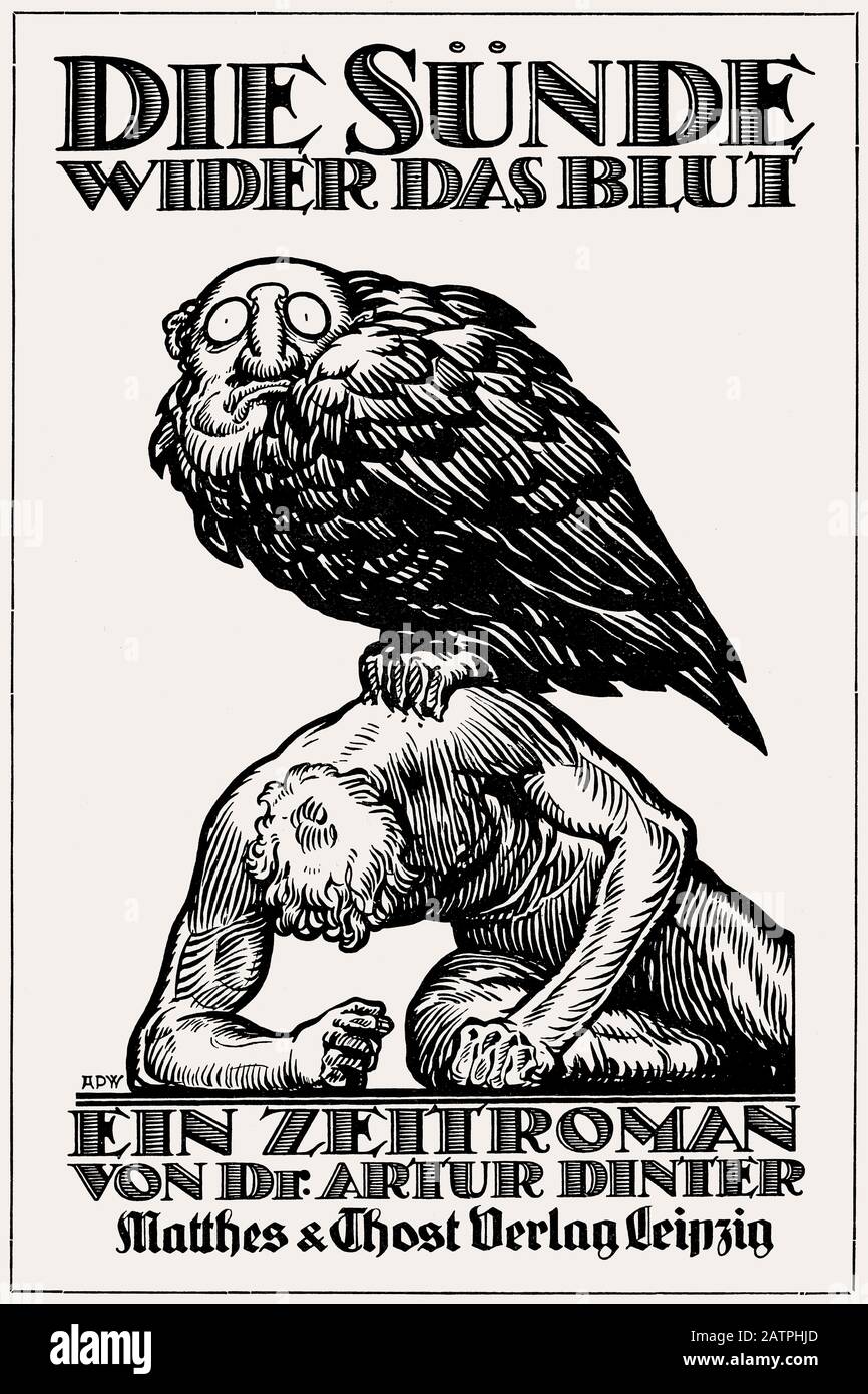 Péché contre le sang, annonce pour le roman antisémite “Die Sünde WIDER ...