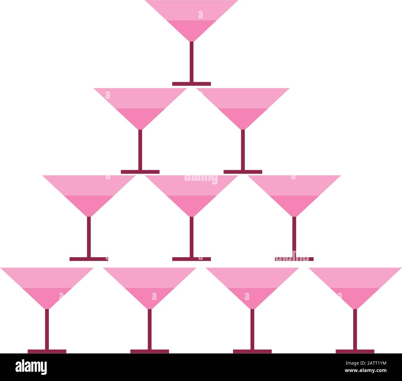 Cocktails verres pyramide design, boissons alcool bar boissons liquide ...