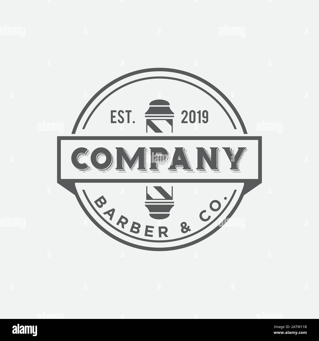 Logo Du Barbershop Et Illustration De Létiquette Et Du Badge Vintage
