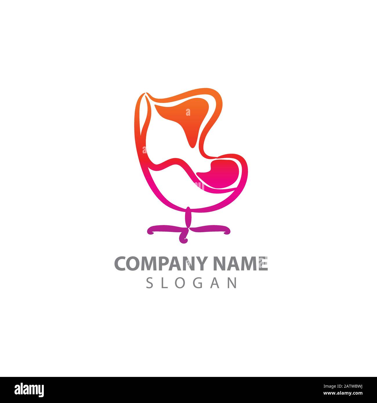 Logo de mobilier avec concept de chaise. Ce logo est idéal pour une ...