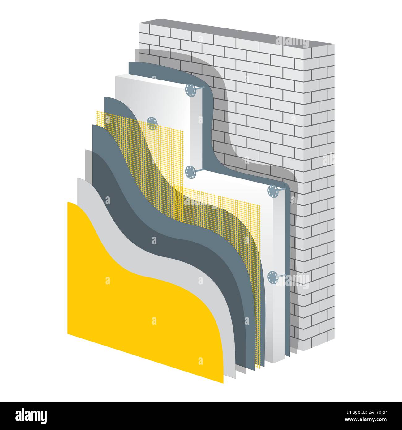 Schéma de couches de section transversale d'isolation de protection ...