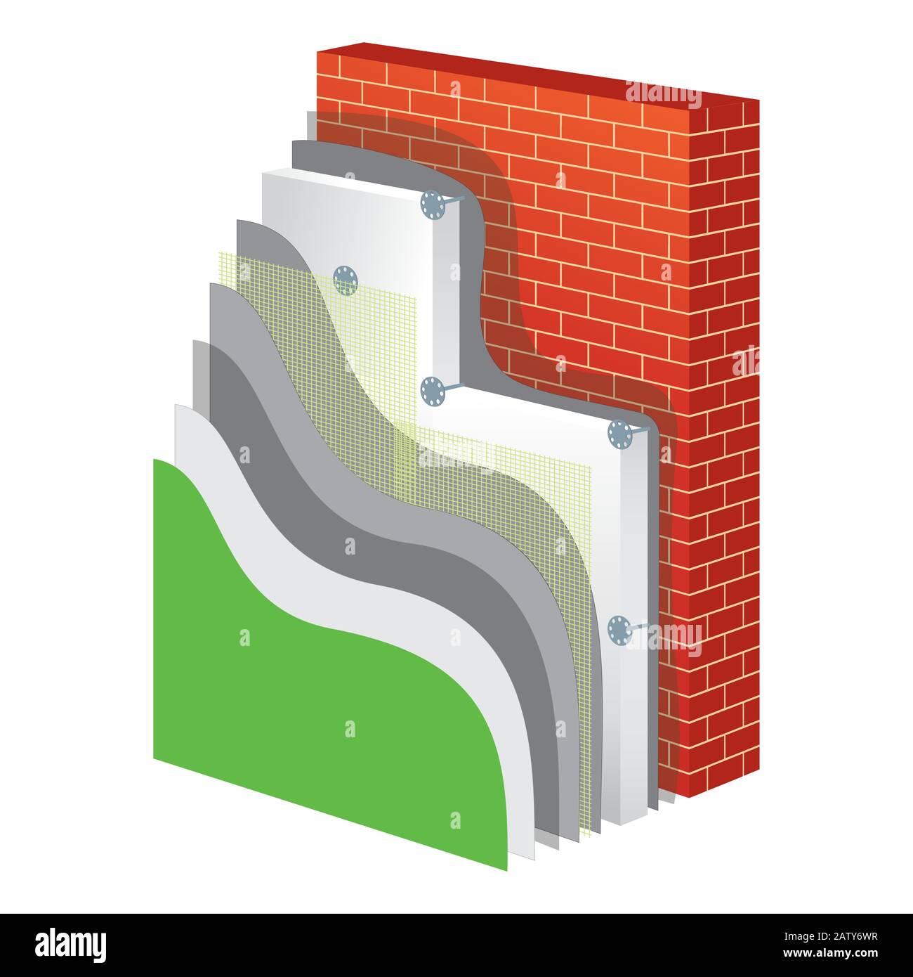 Schéma de couches de section transversale d'isolation de protection ...