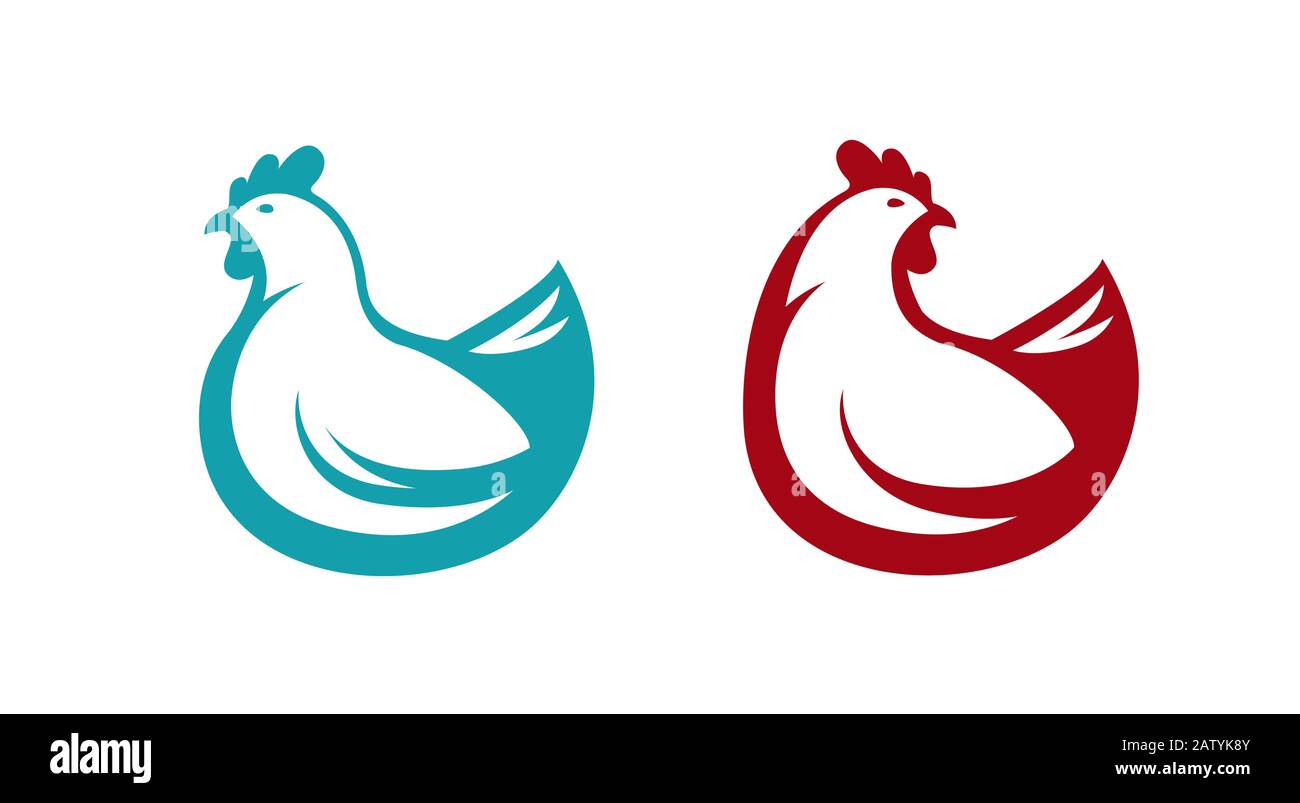 Logo ou étiquette de poulet. Vecteur de symbole animal de ferme Image ...