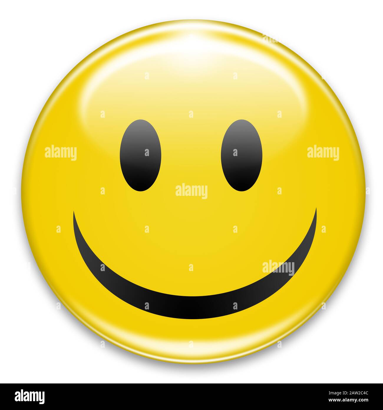 un bon bouton smiley sur fond blanc Photo Stock - Alamy