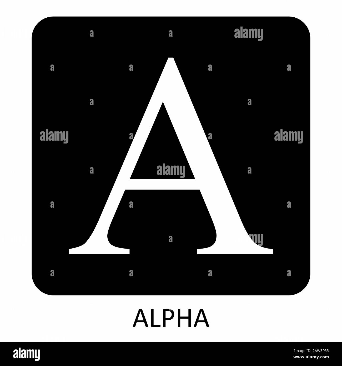 Lettre grecque alpha Banque d'images noir et blanc - Alamy