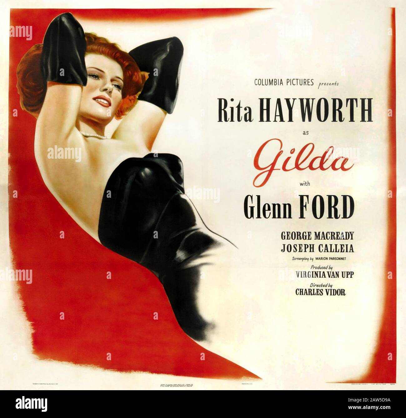 1946 , Etats-Unis : L'affiche originale de la publicité pour le film GILDA ( 1946 ) de CHARLES ...