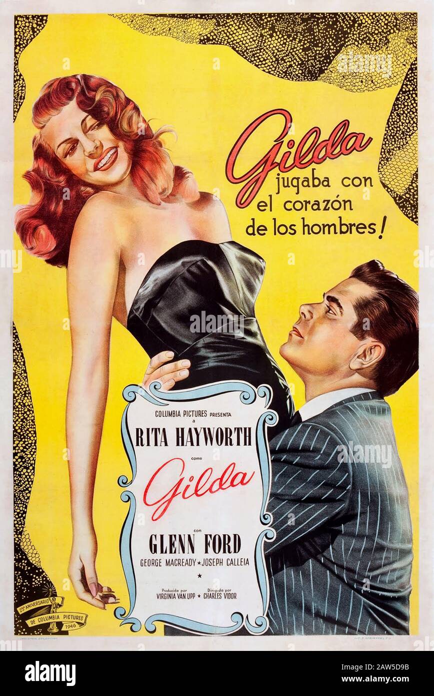 1946 , ESPAGNE : L'affiche espagnole originale de la publicité pour le film GILDA ( 1946 ) de ...