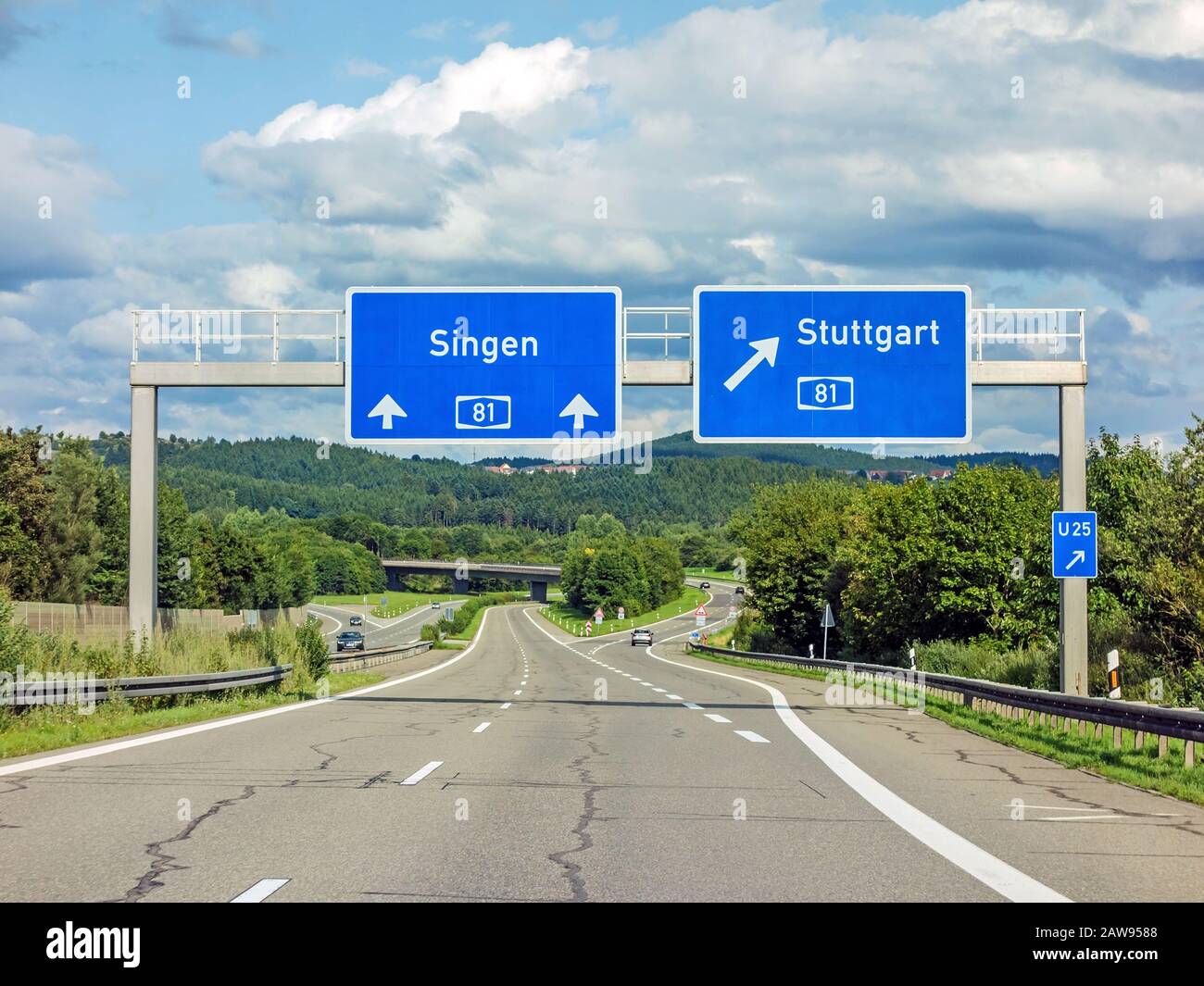 German autobahn direction road signs Banque de photographies et d ...