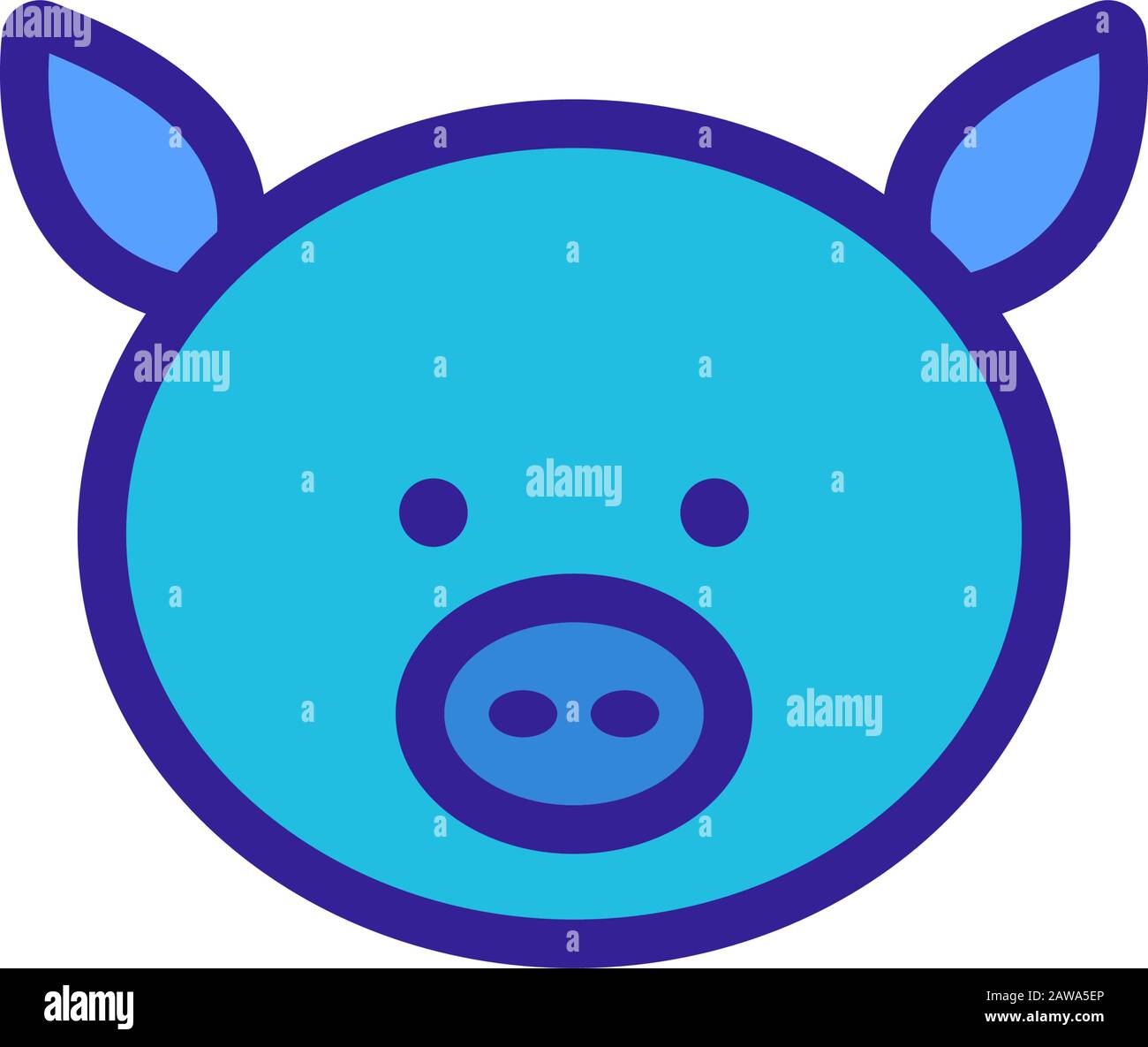 Vecteur d'icône de cochon. Illustration du symbole de contour isolé ...