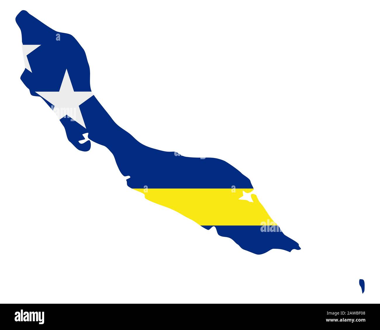 Drapeau sur la carte de Curaçao Photo Stock - Alamy